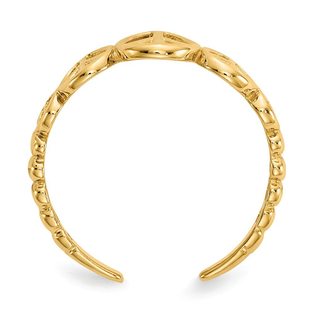 BillyTheTree Jewelry 14K Yellow Gold Cutout Polished Peace Sign Toe Ring