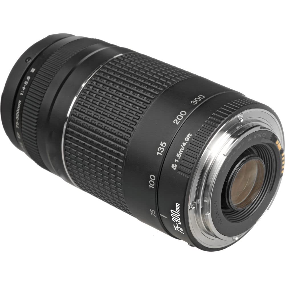 Canon EF 75-300mm f/4-5.6 III Lens Bundled with 58mm UV Filter + Lens Cap Keeper + Microfiber Cleaning Cloth (4 Items)