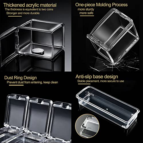 Dfacio Clear Seasoning Containers, Sugar Container Salt Box Condiment Containers with Spoons and Tray, Catering Supplies for Coffee Bar and Hot Cocoa Bar