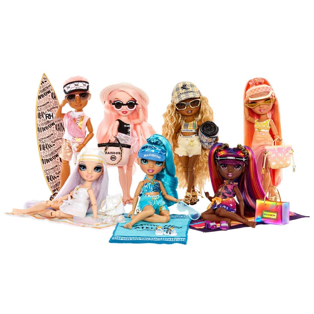 Rainbow High Pacific Coast Bella Parker- Pink Fashion Doll with 2 Designer Outfits, Pool Accessories Playset, Interchangeable Legs, Toys for Kids, Great Gift for Ages 6-12+ Years