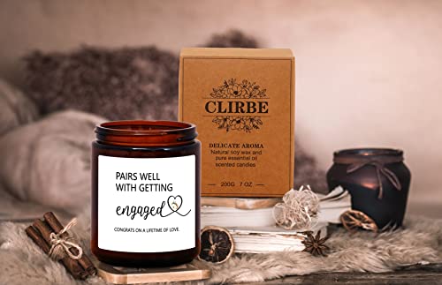 Scented Candle, Pairs Well with Getting Engaged Candles Gifts for Wedding,Engagement,Soy Candles for Home Scented, Home Decorations, Aromatherapy Candles, Amber Jar Candles(058CGY)