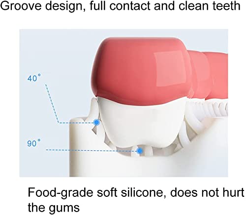 LEBEMPEL Kids U Shaped Toothbrush 2 Pcs Manual Toddler Toothbrushes 360° Oral Cleaning Tools Children Tooth Brush with Food Grade Soft Silicone Brush Head (Aged 2~6)