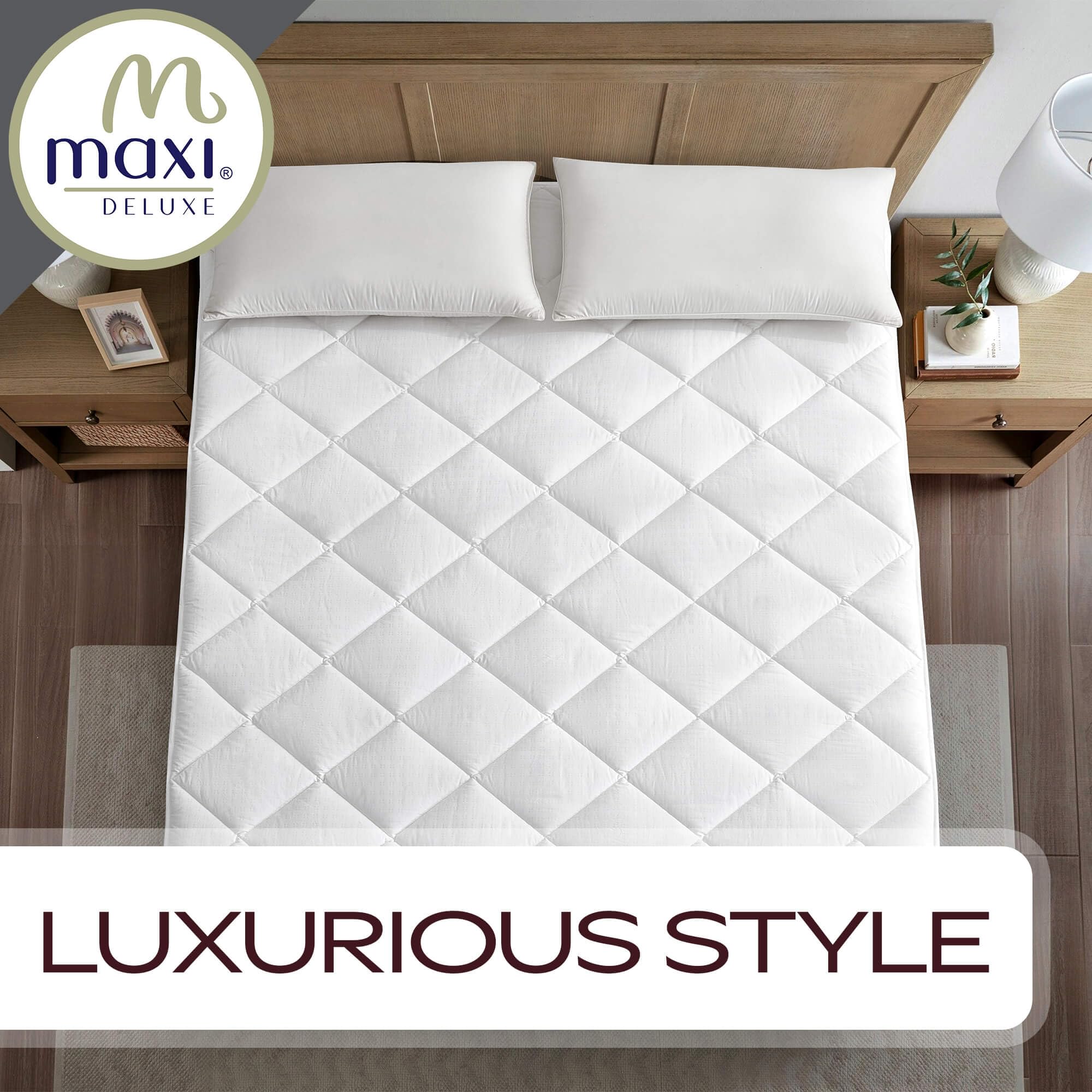 MAXI RV Size (48 x 75) Mattress Pad - Luxurious Cotton Sateen Mattress Protector - Soft, Comfortable, & Breatheable Mattress Cover - Mattress Pad Protects Mattress from Dust, Dirt, Spills, and Stains
