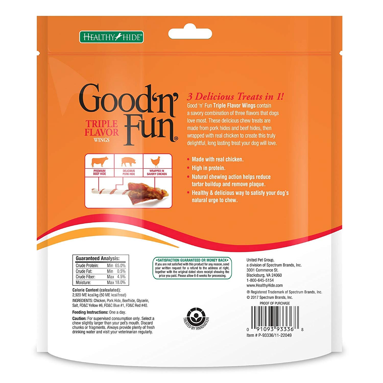 Good 'N' Fun Triple Flavor Wings, Made With Real Meat, Treats for All Dog Sizes