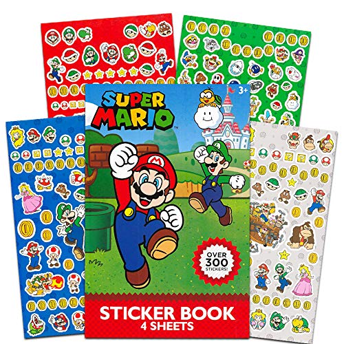 Super Mario Backpack and Lunch Box Set for Kids - Mario Backpack and Lunch Bag Bundle with 200 Mario Stickers, Water Bottle, and More (Super Mario School Supplies for Boys)