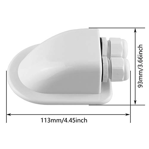 DGZZI Solar Twin Cable Entry Gland Connector White Waterproof Solar Panels Double Cable Gland Box for RV,Caravan,Boat and Marine