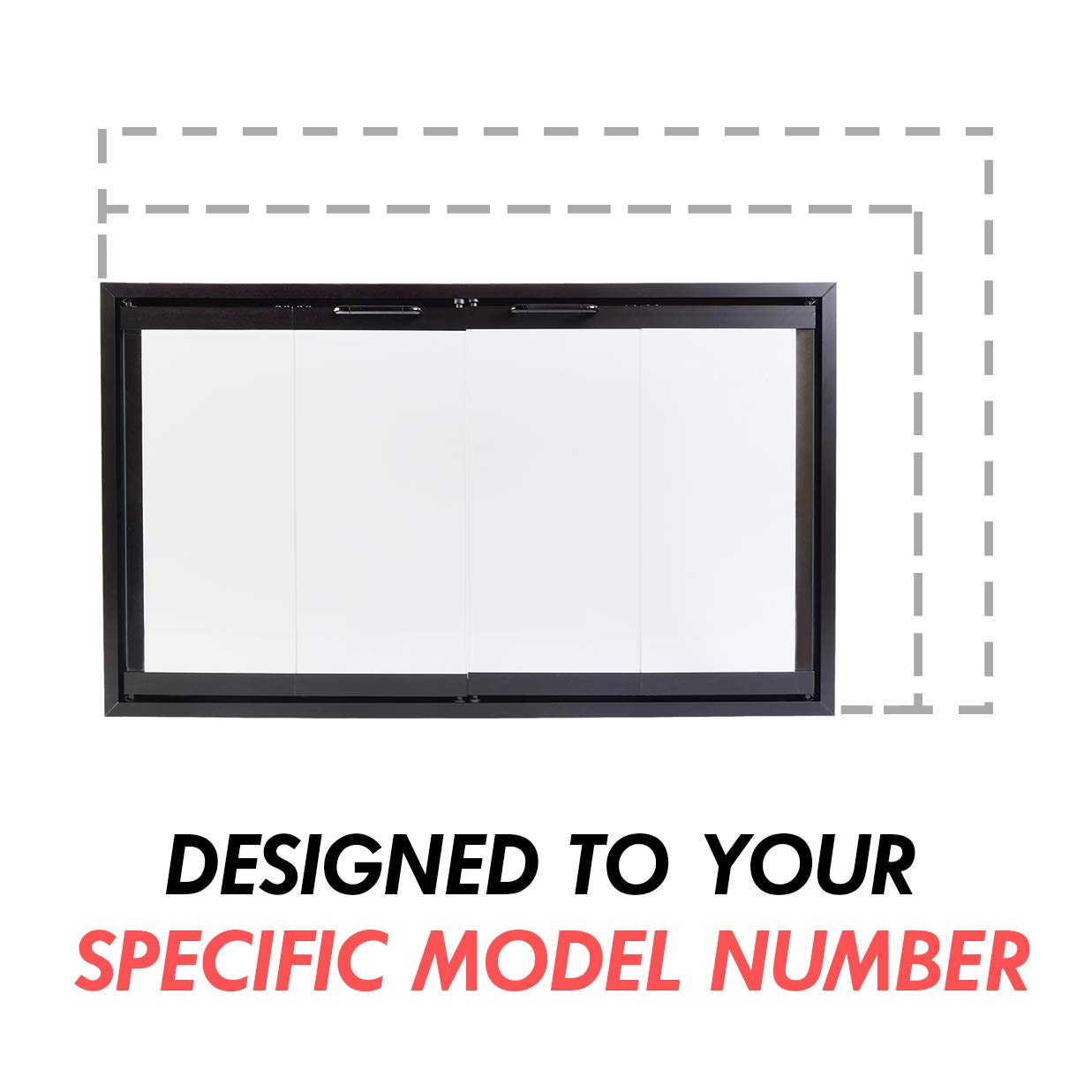 Temco Prefab Fireplace Door | Frame Included | Easy to Install | Fits ONLY Models: TFC42-3, TFC42-4, TLC42-3, TLC42-3I, TLC42-4, TLC42-4I