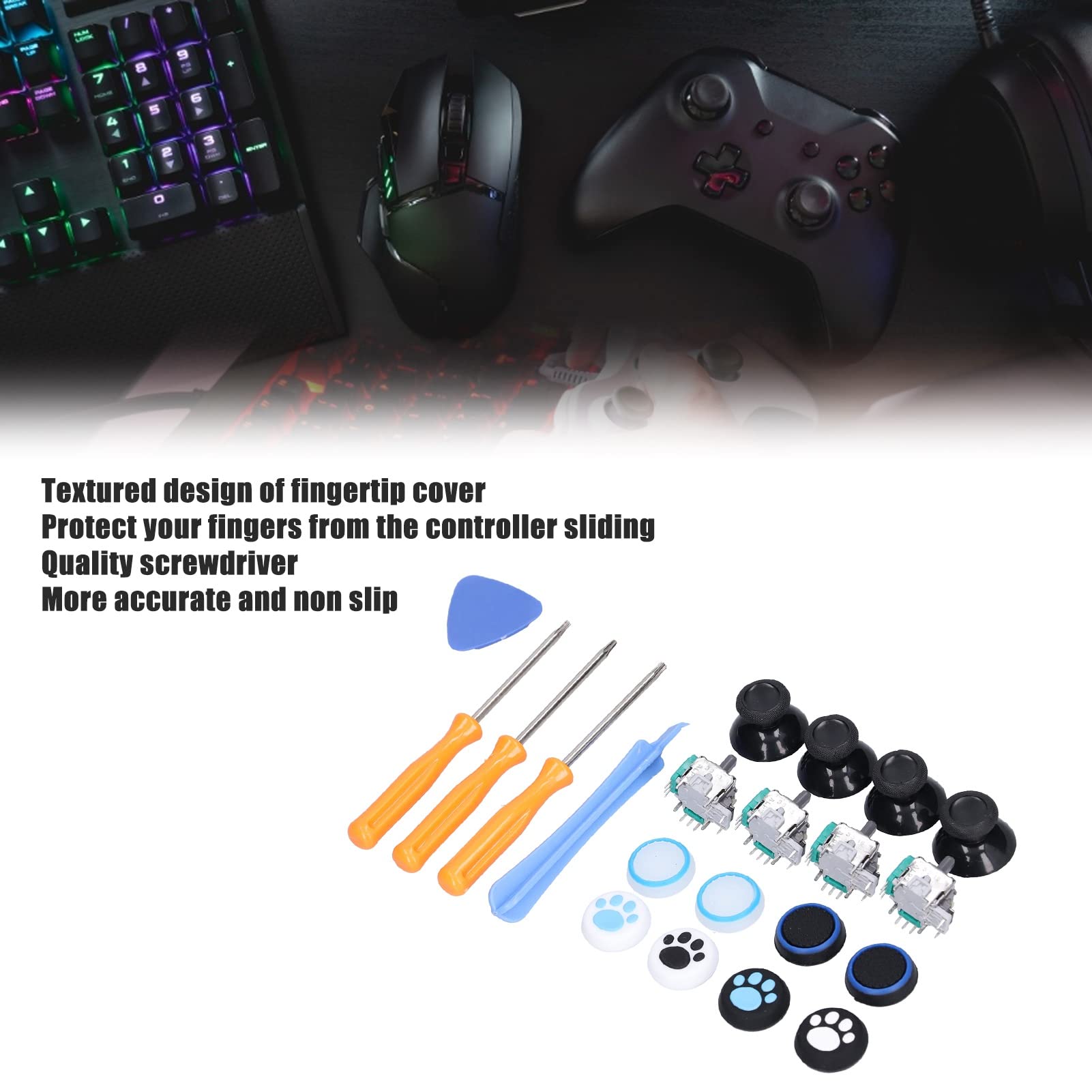 CHICIRIS Repair Tools Kit, Practical Humanized Wear Resistant Joysticks Repair Kit for Controller