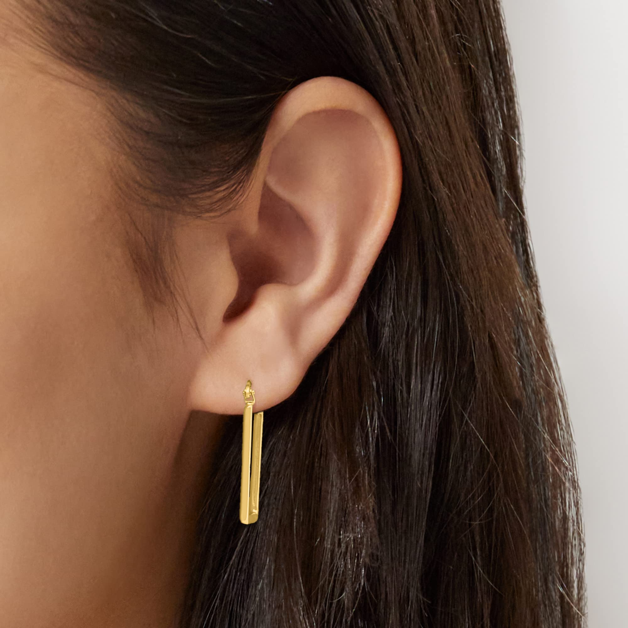Canaria 10kt Yellow Gold Rectangular Hoop Earrings