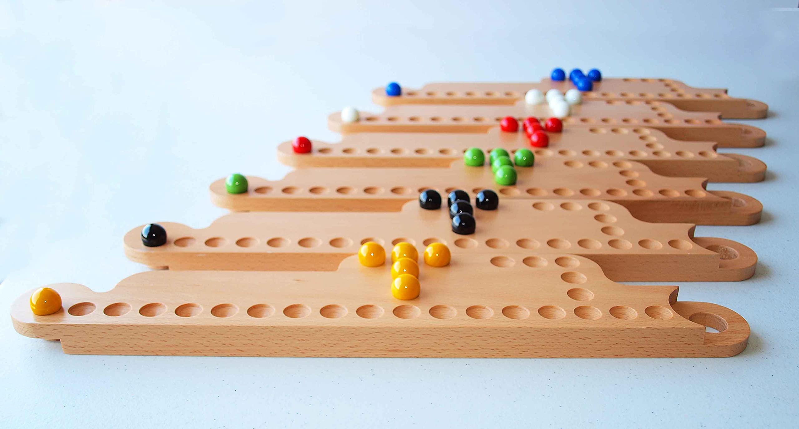 Udderly Awesome Jokers and Marbles Wooden Board Game | 2-8 Player Marble Board Game Setup | Also Known as Pegs and Jokers | A Holiday and Family Favorite Wooden Board Game