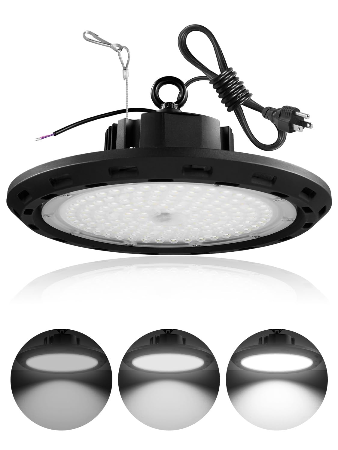 LED Garage Light, 185W 18500LM Plug in LED Shop Light, Linkable Garage Light with Plug Deformable 6 Panels, 6500K LED Garage Ceiling Lights for Garage, Warehouse, Barn, Basement Built-in ON/Off