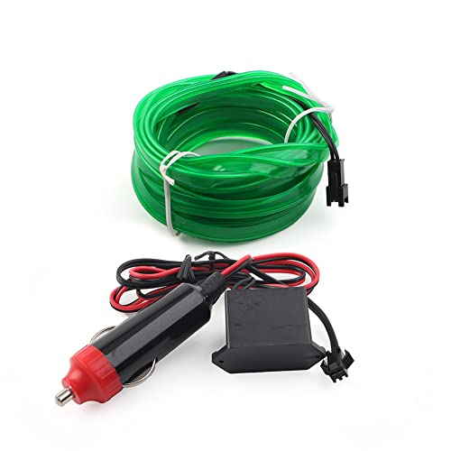 GZYF Interior Car LED Strip Lights, Ambient Lighting Kits, Interior Corridor Room Atmosphere Lights Decoration, 5M Neon Light with 6mm Sewing Edge for Automotive Trucks SUVs ATVs RVs, Green