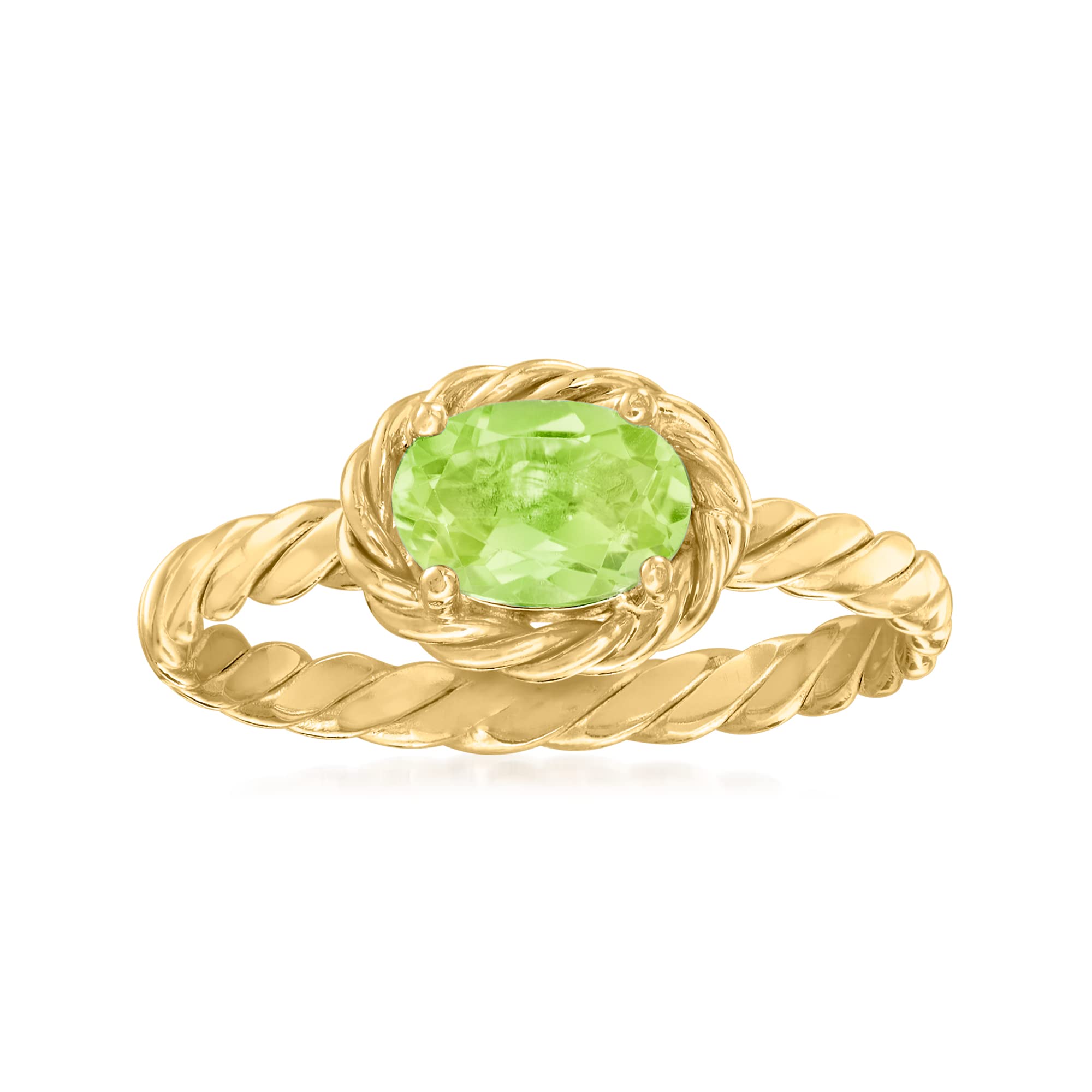 Canaria Fine Jewelry - 10k Oval Gemstone Twisted-Shank Ring