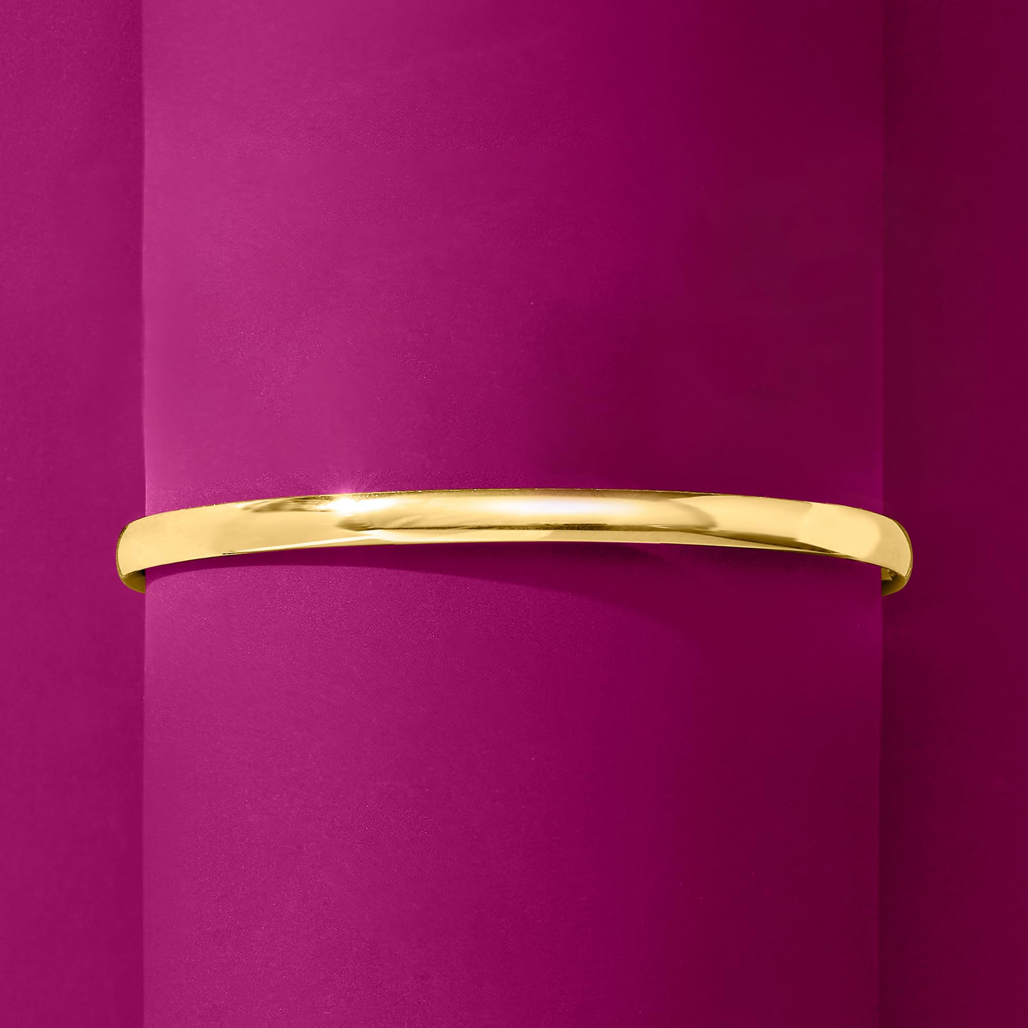 Canaria Fine Jewelry - Italian 10kt Yellow Gold Bangle Bracelet- 8 inches