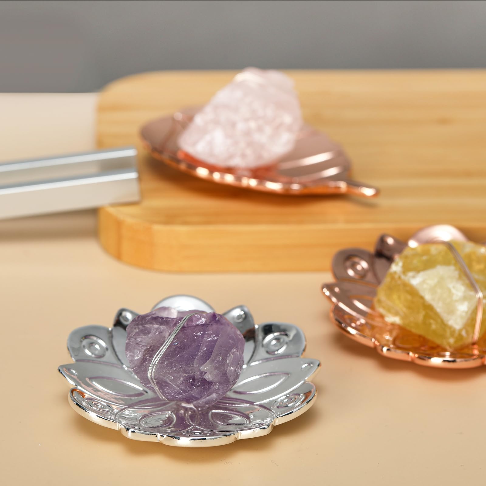 Ckakra Tuning Fork with Crystal Kit,Solfeggio Energy Tuners,963hz Crown Chakra,Sound Healing With Amethyst Kit,Meditation Accessories,Stress Relief Gifts for Women,Shiny Silver