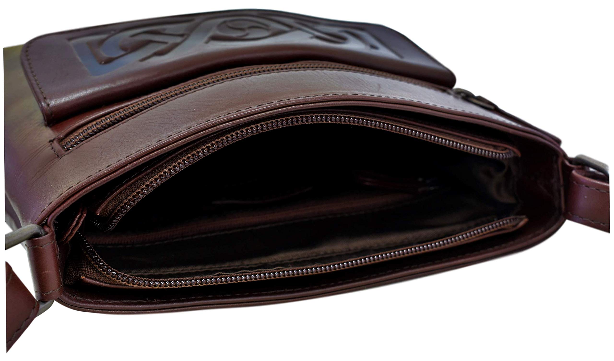 Lee River Goods Co - Celtic Leather Mary Crossbody Bag (Brown)