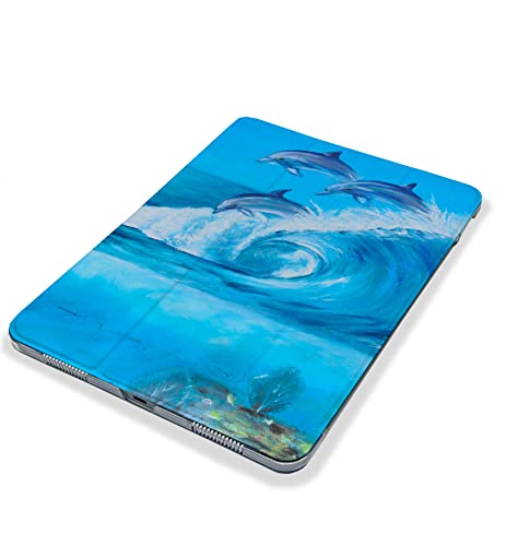 Ocean Dolphin Turtle Painted case Compatible with iPad Mini Air Pro 7.9 8.3 9.7 10.2 10.9 11 12.9 inch Pattern Cover New 2022 2021 Trifold Stand 3 4 5 6 7 8 9 Generation 294 (10.2" 7/8/9 gen)