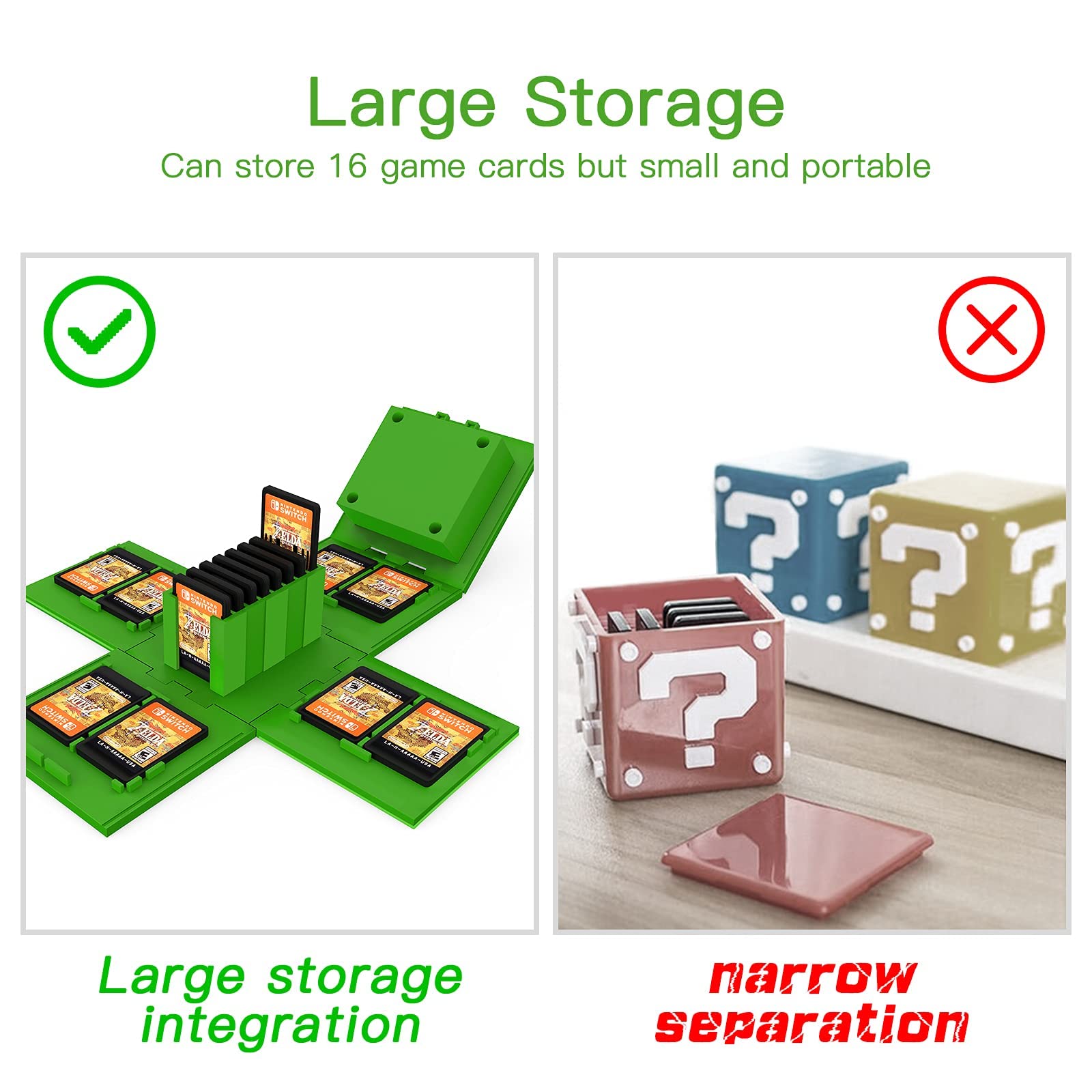 UFOPETIE Card Case for Nintendo Switch Game Card Storage,Compatible with Nintendo Switch Case Animal Crossing Theme,Game Case for Animal Crossing Cards,for Switch Accessories-Thumb Grip 2PCS-Leafs