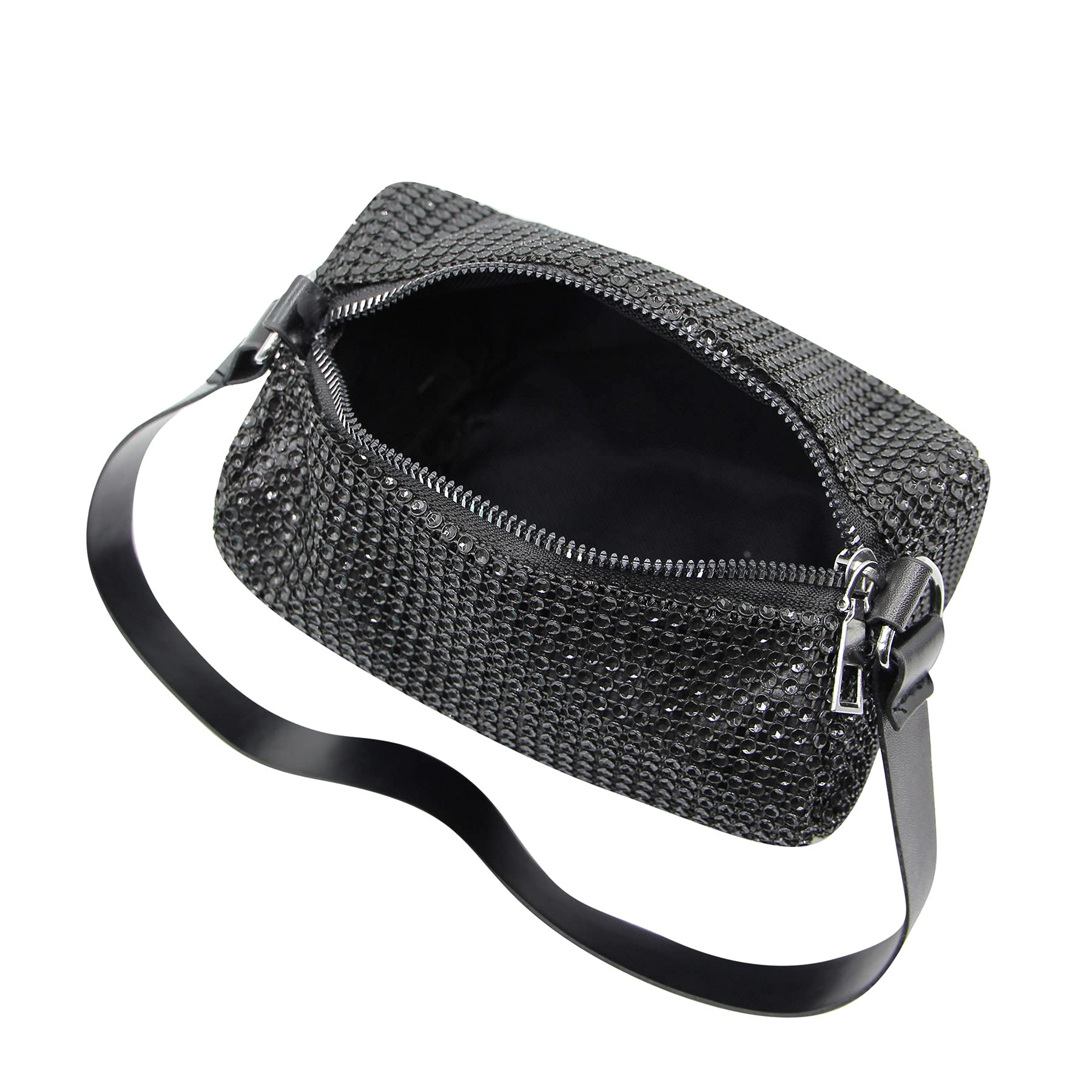 RARITYUS Women Crystals Sparkling Glitter Evening Clutch Handbag Mini Top Handle Purse with Chain for Party Wedding Prom