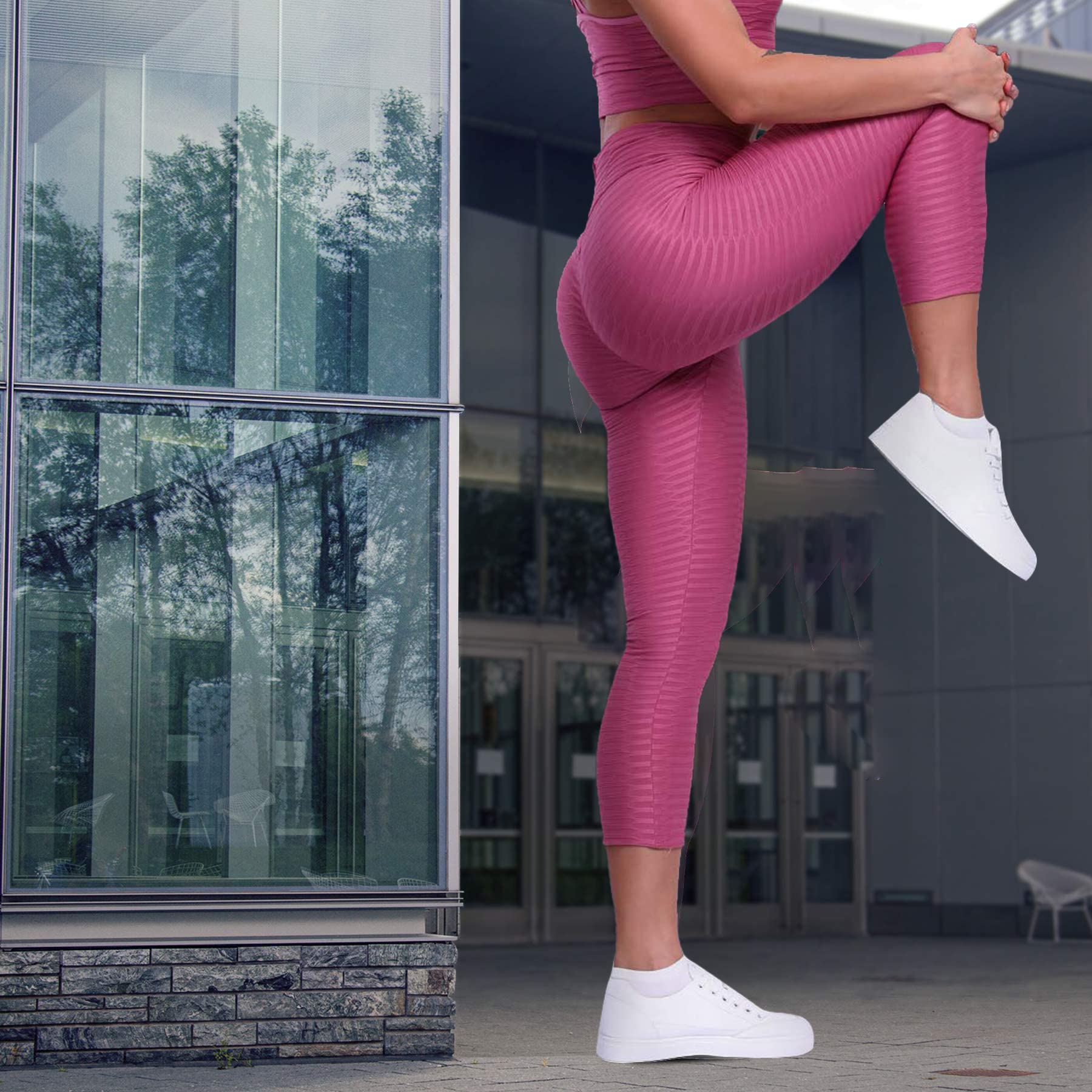 C CRUSH ORIGINAL TIK Tok Butt Lifting Workout Leggings for Women 3 Pack Honeycomb Textured Yoga Booty Pants