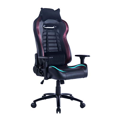 Massage Gaming Chair Big and Tall Gaming Chair - Metal Base High Back Racing Game Chair Computer Chair, Ergonomic Leather Executive Gaming Chair with Headrest and Lumbar Pillow