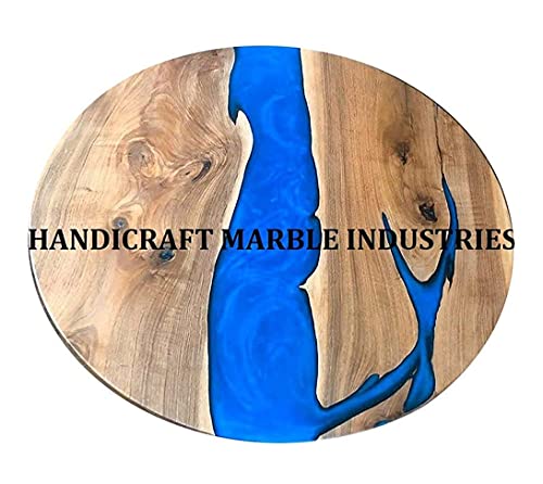 Epoxy Table, Live Edge Wooden Table, Epoxy Resin River Table, Natural Wood,Dining table, Natural Epoxy Table, Resin Table 51x51 inch