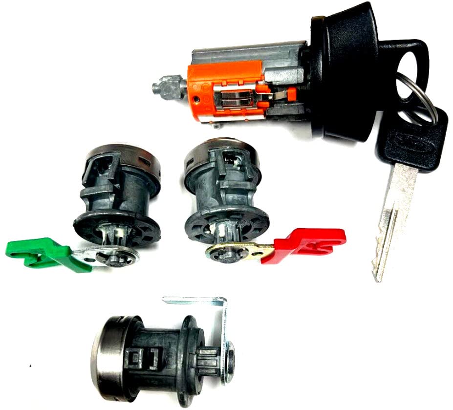 C-42-195 for Select Ford Ignition Switch Lock Cylinder + Three (3) Door Lock Cylinder W/2 Ford Logo Keys