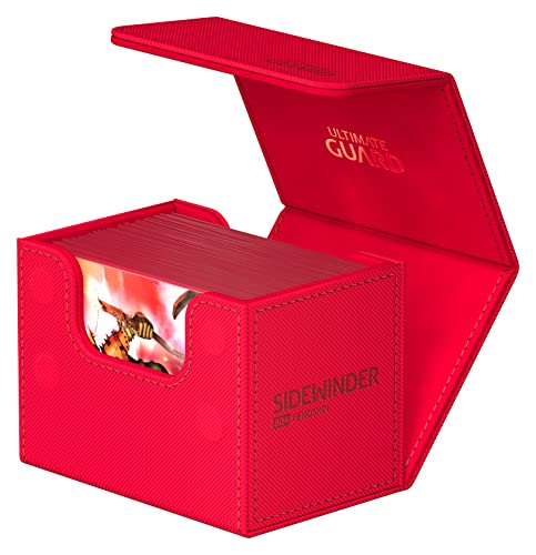 Ultimate Guard Sidewinder 80+, Deck Box for 80 Double-Sleeved TCG Cards, Red, Magnetic Closure & Microfiber Inner Lining for Secure Storage