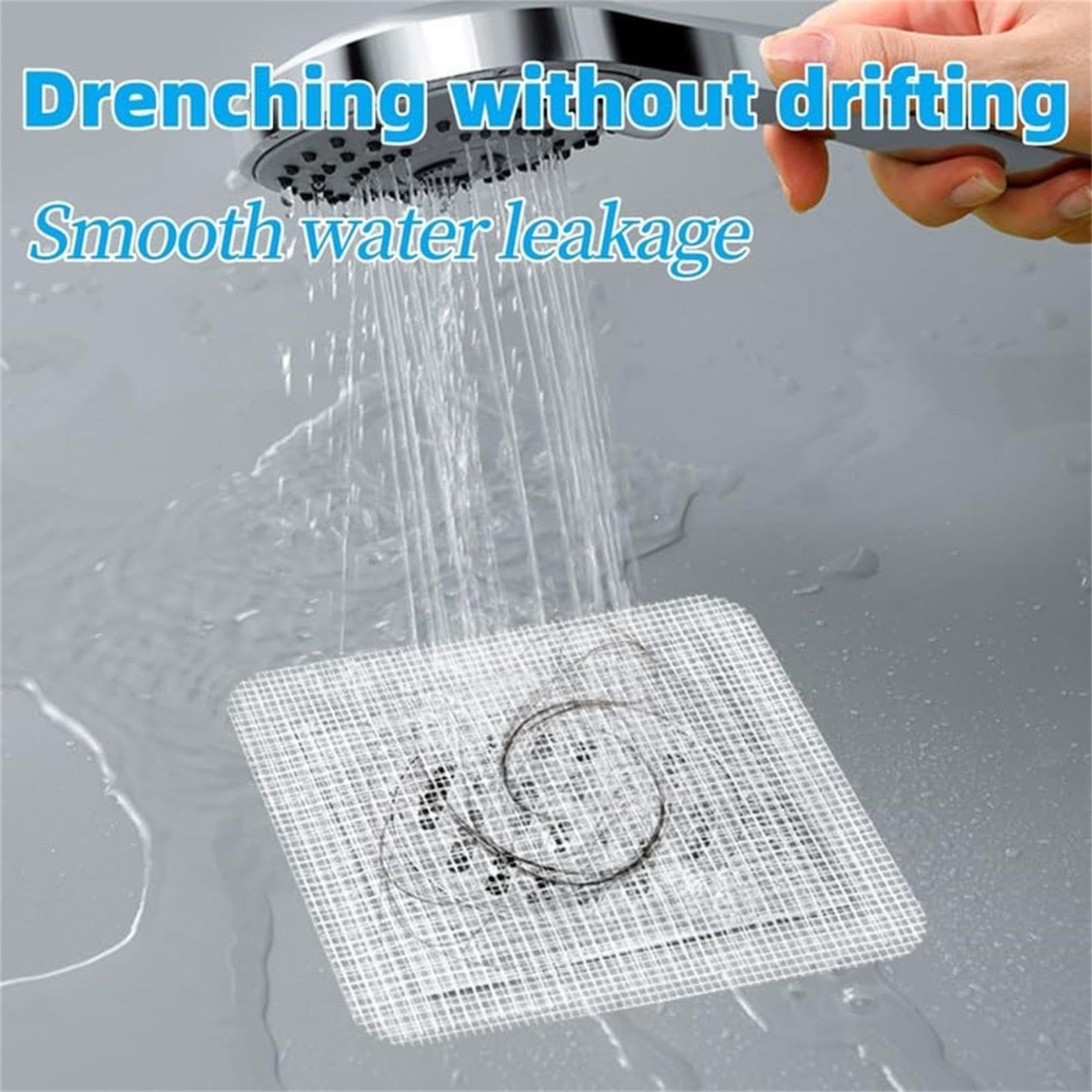 Generic 100Pcs Floor Drain Sticker,Drain Hair Catcher Floor Drain Mesh Sticker, Shower Hair Drain Catcher Stickers for Bathroom Laundry Bathtub Kitchen, Silver