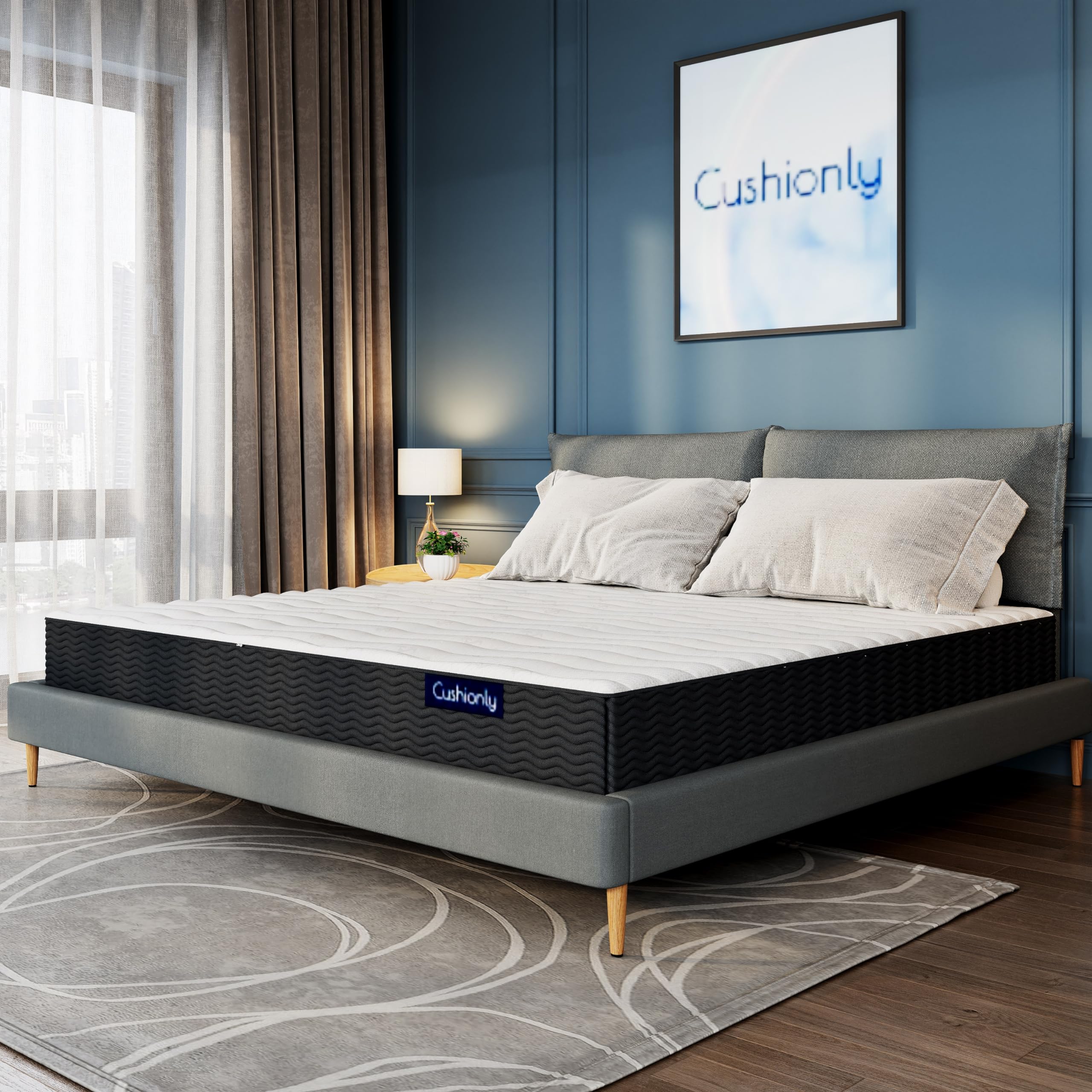Extra Firm & Elastic Back Support Mattress, Revolutionary POE material from Japan, Improvement over Traditional Gel, Latex, Memory Foam Non-Toxic, 100% Washable 100% Breathable, King, 3 layers