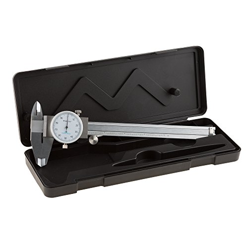 Dial Caliper- Stainless Steel and Shock Proof Tool With Plastic Carry Case, 0- 6 Inch Measuring Range For Accurate Measurements by Stalwart