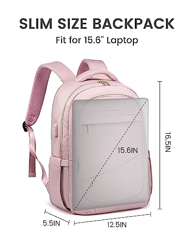 LOVEVOOK Laptop Backpack for Women, Slim Business Laptops Bag with Separate Computer Compartment Stylish Daypack for College Work Travel, Fits 15.6" Laptop