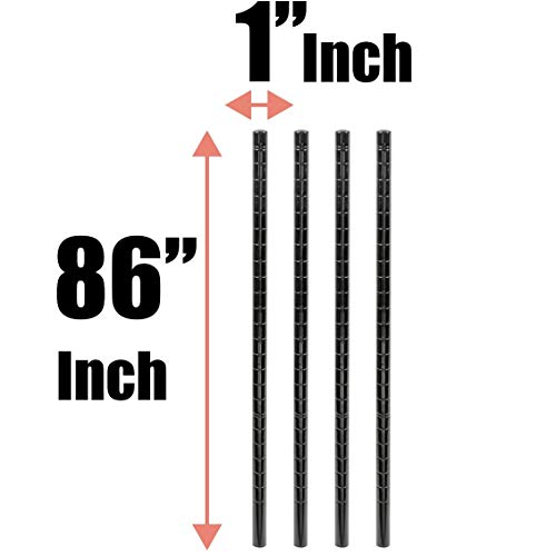 Regal Altair Black Epoxy Wire Shelving Posts | Pack of 4 Posts | NSF Commercial Heavy Duty (Black Epoxy Wire Shelving Posts, 86''H)