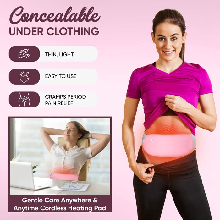 Menstrual Heating Pad, Period Heating Pad for Cramps, Portable Heating Pad for Cramps Menstrual, Cordless Heating Pad for Cramps, Cramps Relief Heating Pad