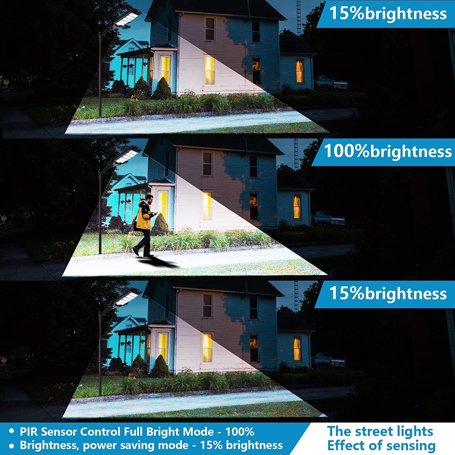 KCCCT LED Solar Street Lights 200W 6500K Waterproof with Motion Sensor Radar Dusk to Dawn Solar Flood Lights Outdoor Solar Security Wall Light for Street,Garden,Patio,Garage,Yard