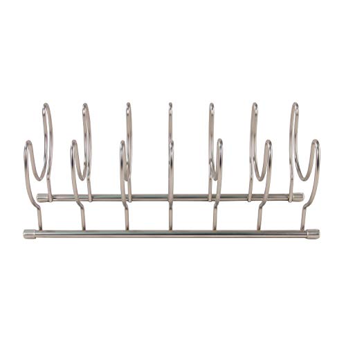 Spectrum Diversified Euro Kitchen Lid Organizer for Plates, Cutting Boards Bakeware, Cooling Racks, Pots & Pans, Serving Trays, and Reusable Containers, Satin Nickel