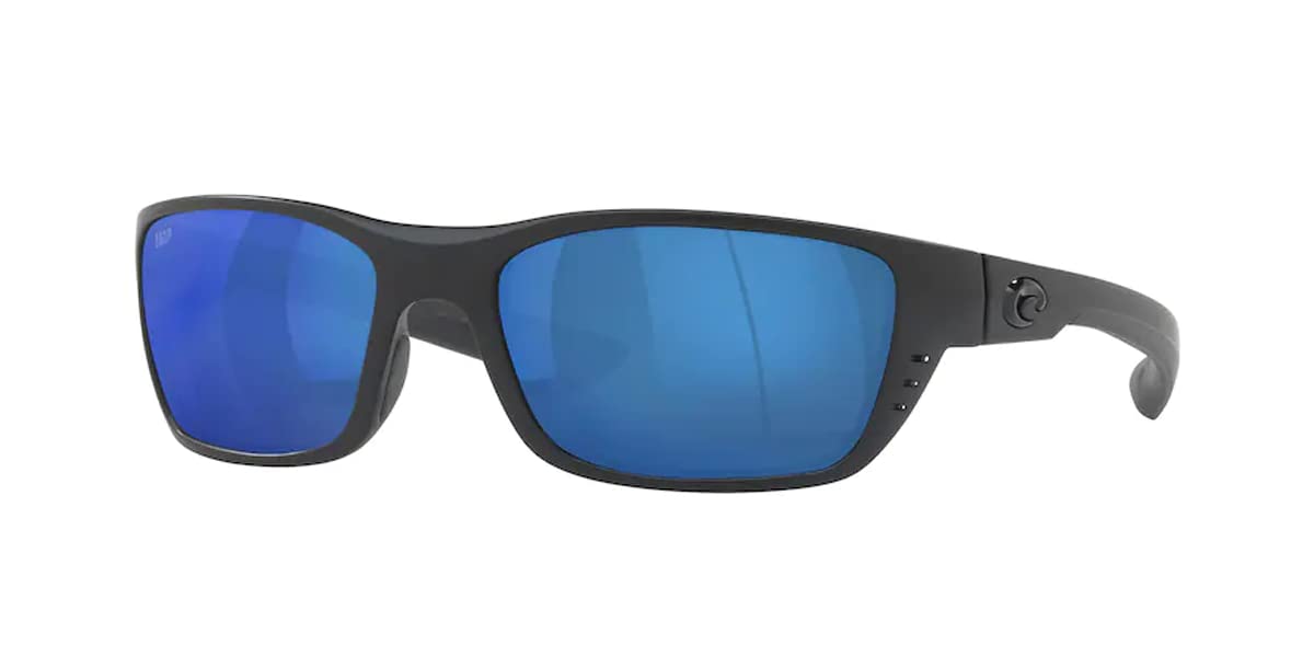 Costa Del Mar Tybee 6S2003 200301 52MM 223 Shiny Black Kelp/Blue Mirror 580G Glass Polarized Rectangular Sunglasses for Men + BUNDLE with Designer iWear Eyewear Kit