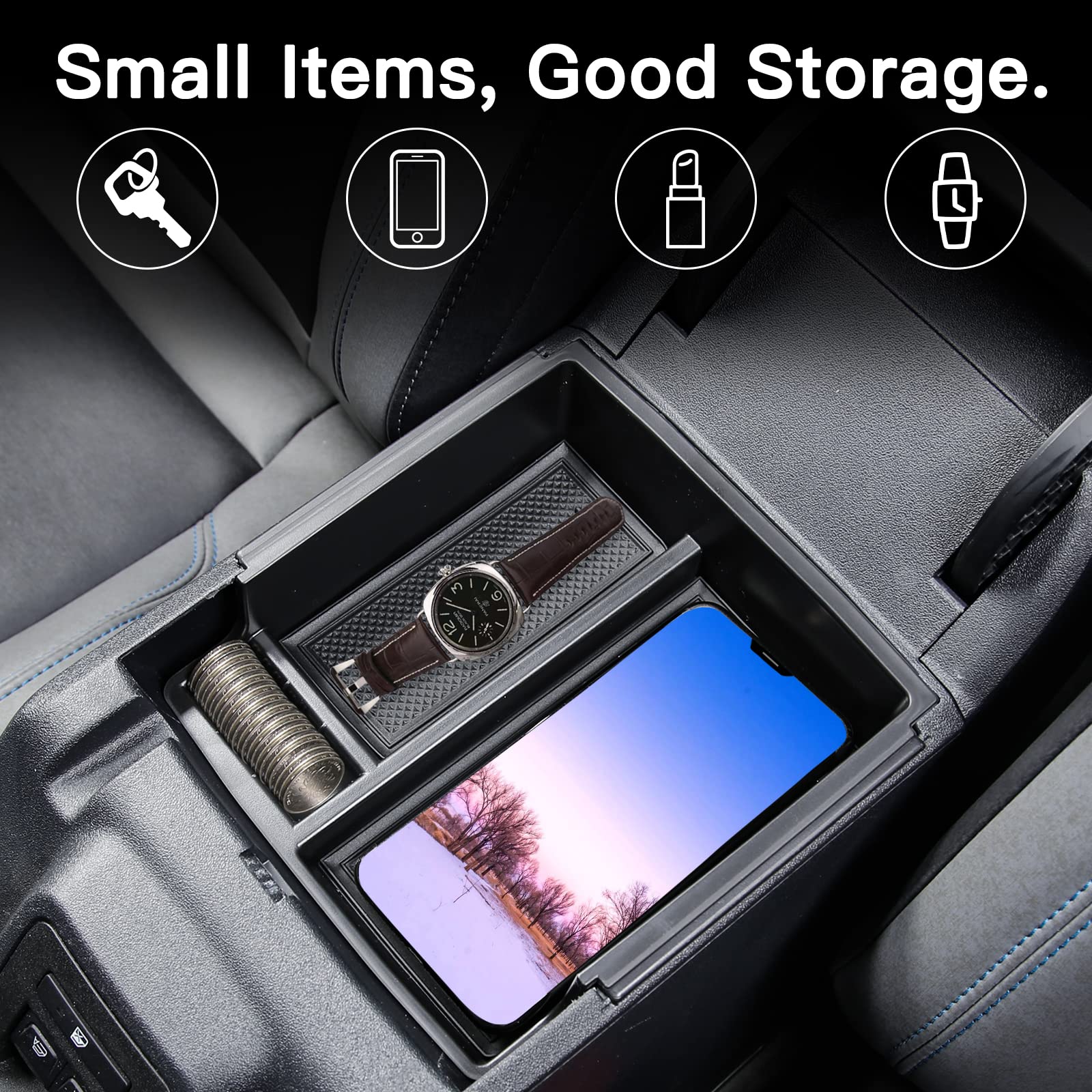 Carwiner Center Console Organizer 1PCS Compatible with 2021-2023 Ford Bronco Insert Tray Accessories Armrest Storage Box