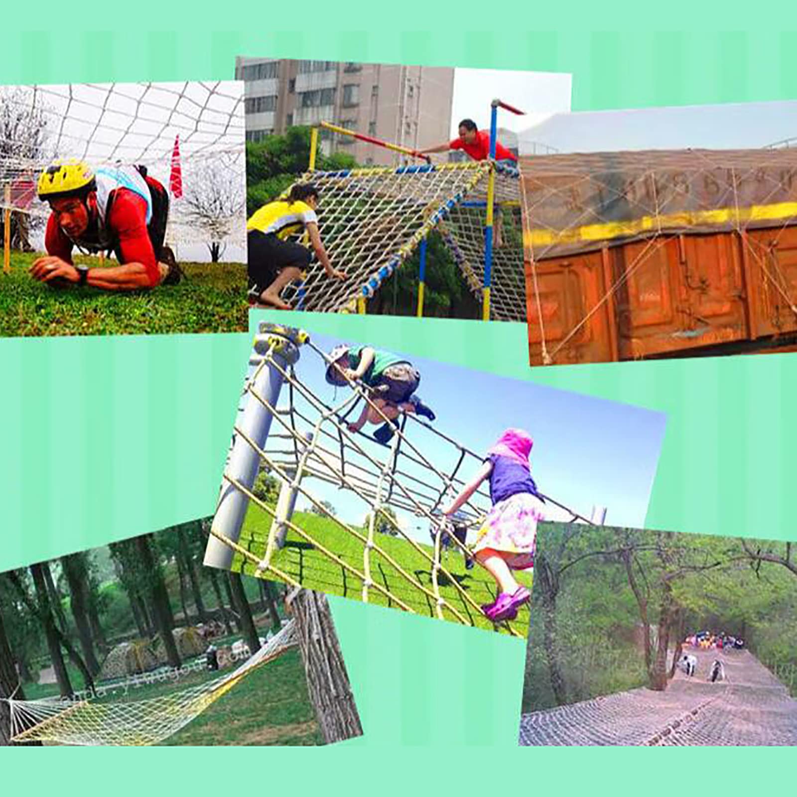 DRISSA Playground Safety Net White Rope Net Cat Catching Net 6mm Thick 10cm Mesh. Various (Size:1x6m)
