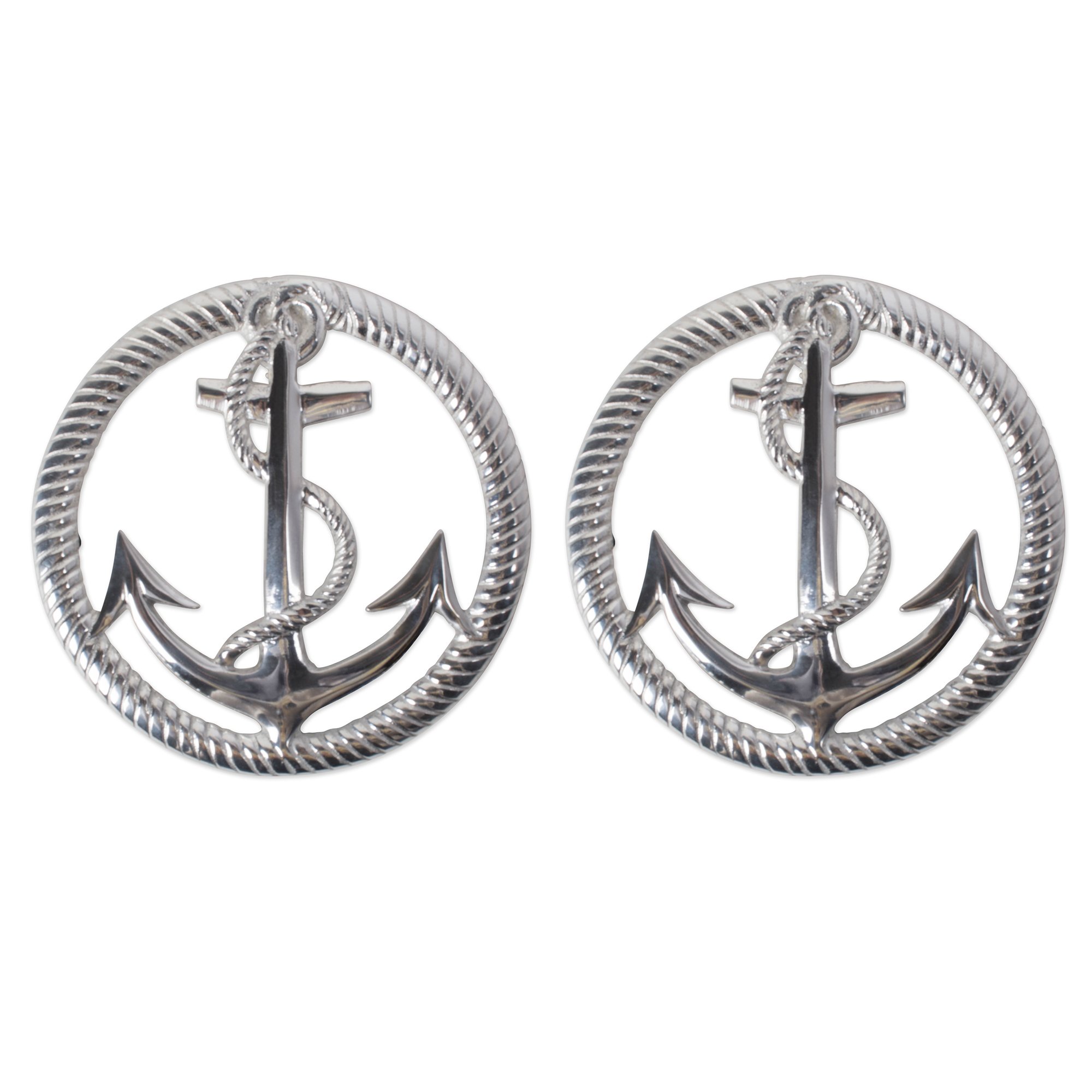 DII Decorative Trivet Set for Pots & Pans Dining Table Hot Pot Holder, Casted Metal, 8x8, Anchor & Rope, 2 Piece