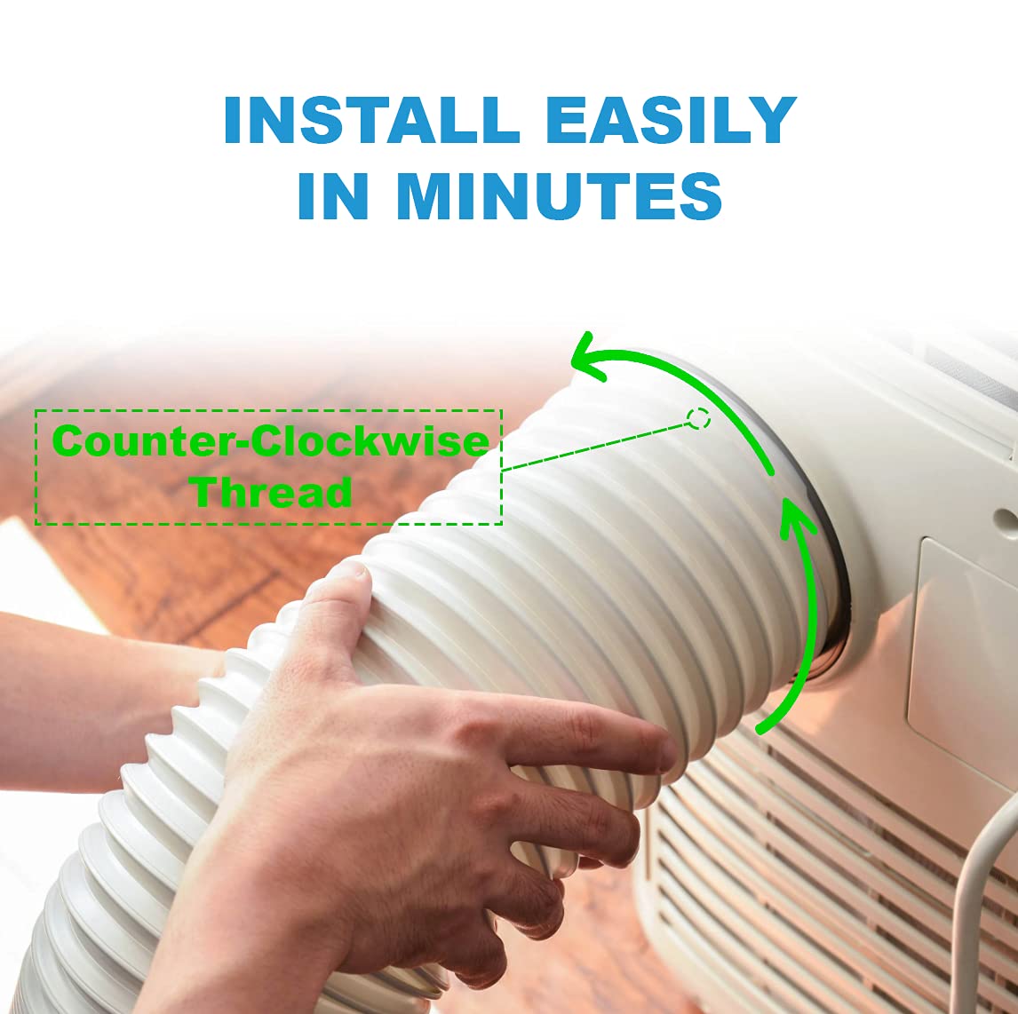 Modda Exhaust Hose for Portable Air Conditioner - 5 Inch Diameter - Universal - Flexible Counter-Clockwise AC Exhaust Hose (59 Inch Length)