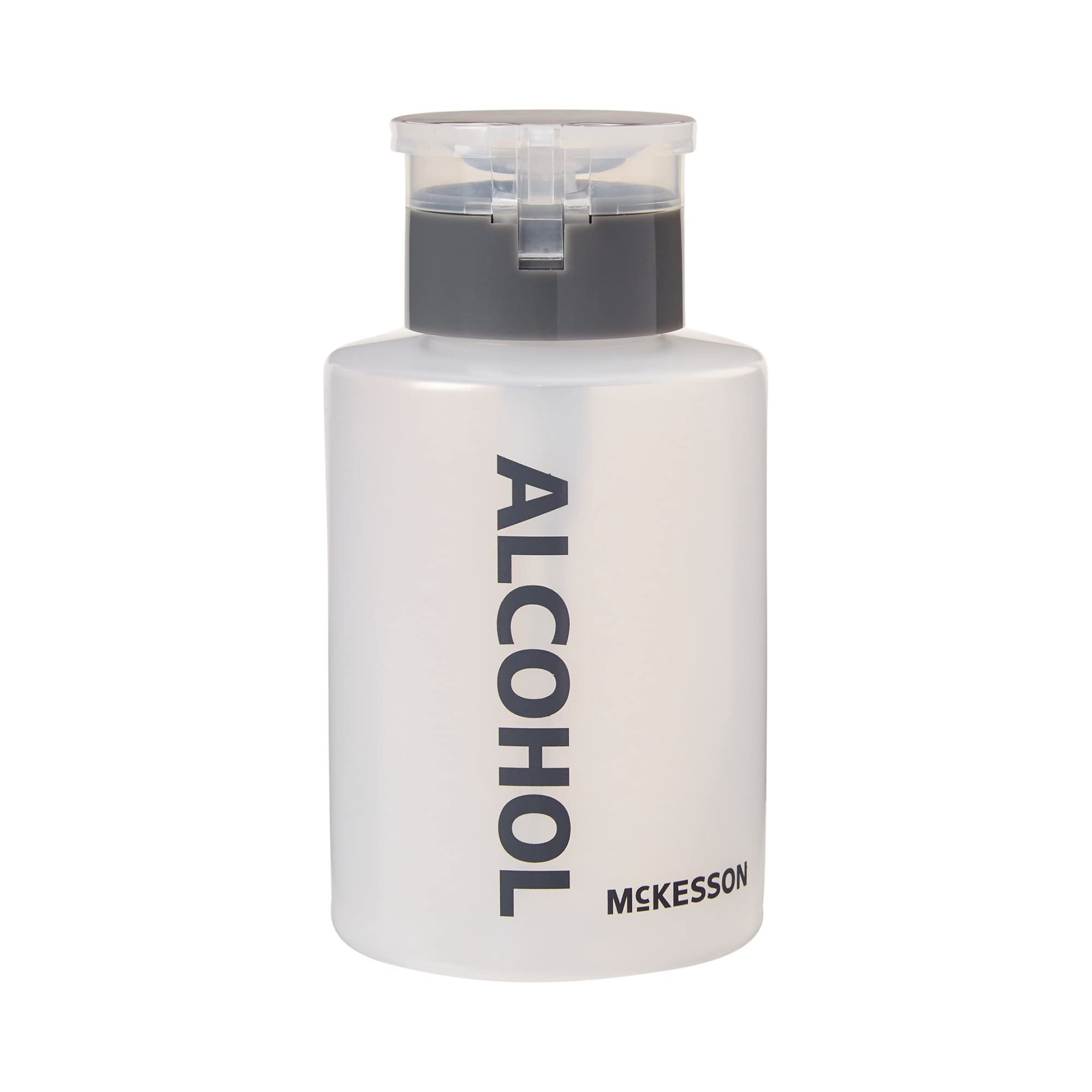 McKesson Alcohol Dispenser with Imprint - Polyethylene with Locking Cap - Translucent, 9 oz, 4 3/4 in x 2 1/2 in, 1 Count