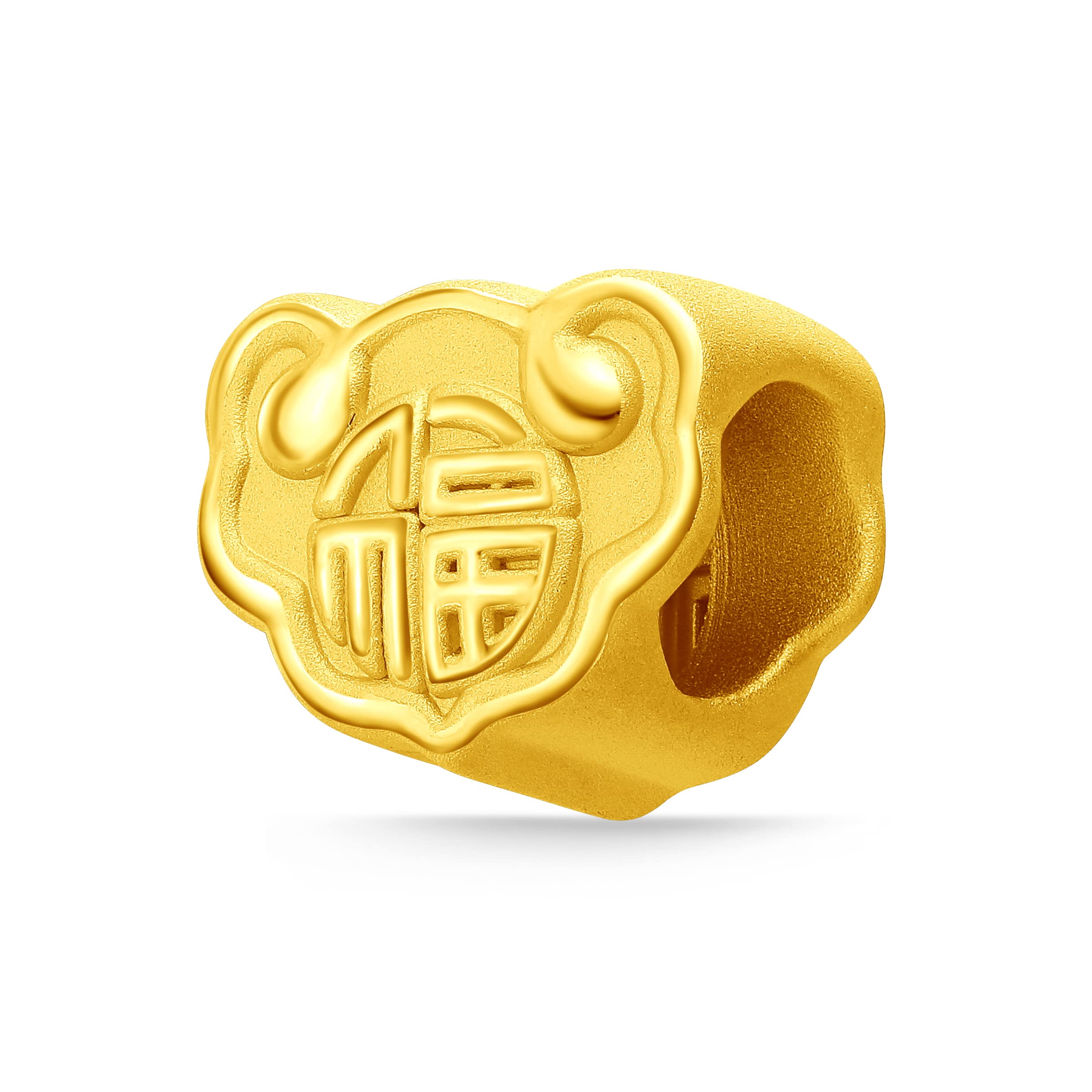 CHOW TAI FOOK 999 Pure 24k Gold Ruyi Beads Charm- Good Fortune