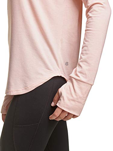 C9 Champion Women's Fashion Long Sleeve T-Shirt, Spiced Almond Pink Heather, S