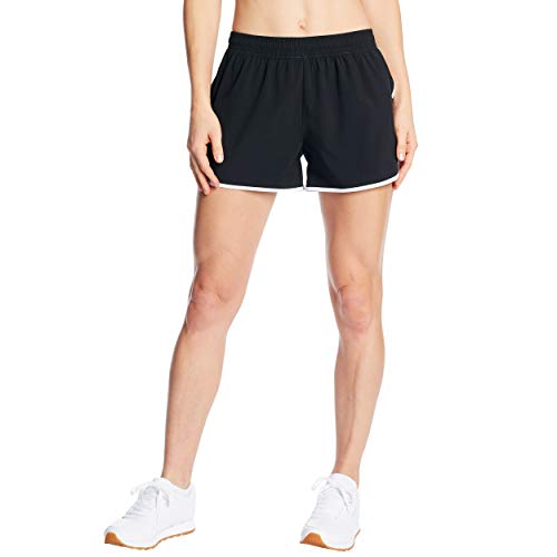 C9 Champion Women's 3.5" Woven Shorts, Ebony/True White, L