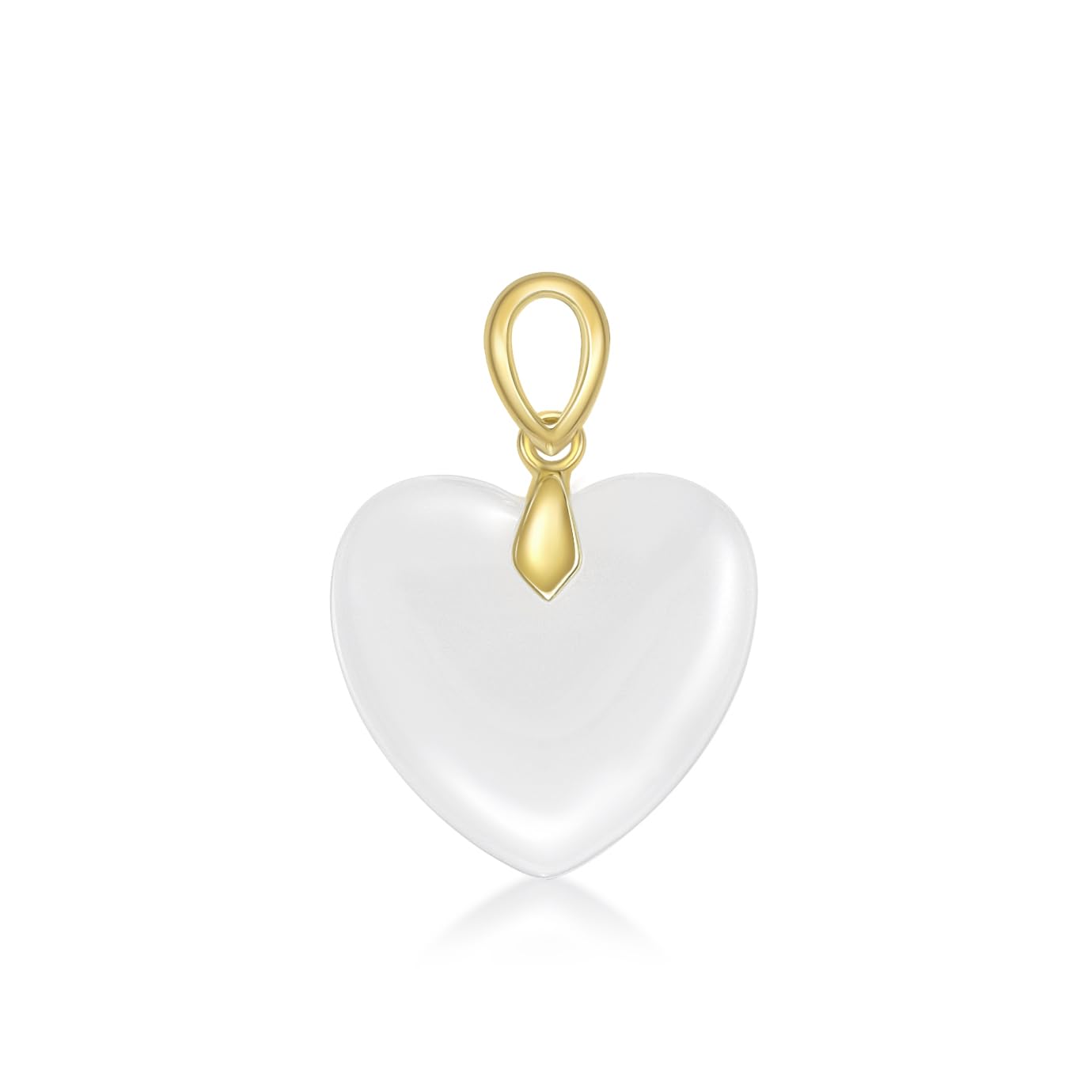 CHOW TAI FOOK Heart Shape Hetian Jade Pendant with 18K Yellow Gold Claws Prong