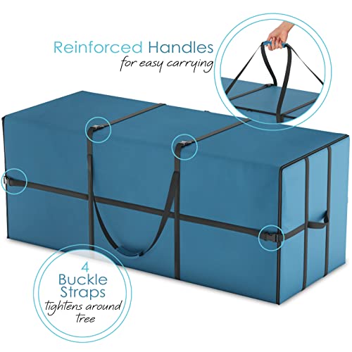 Hearth & Harbor Christmas Tree Storage Bag 7.5 ft. β Waterproof Christmas Tree Storage Box of 600d Oxford Material β Christmas Tree Bag With Handles & Special Wide Opening, Blue (VCN-HHHS14-FBM-NEW)