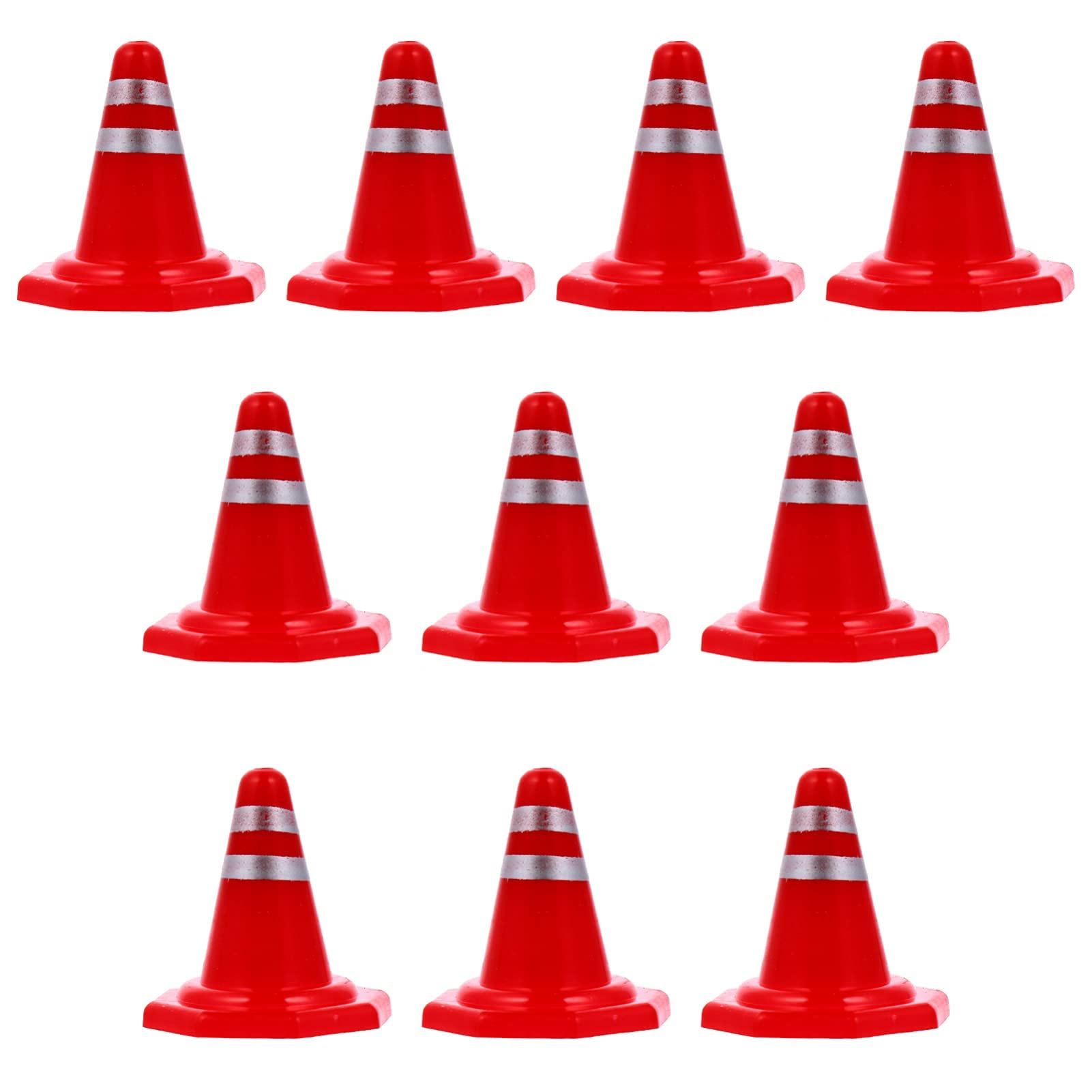 TOYANDONA 10Pcs Mini Traffic Cones Plastic Traffic Cones Mini Road Parking Signs Roadblock Toy for Construction Theme Party Favors
