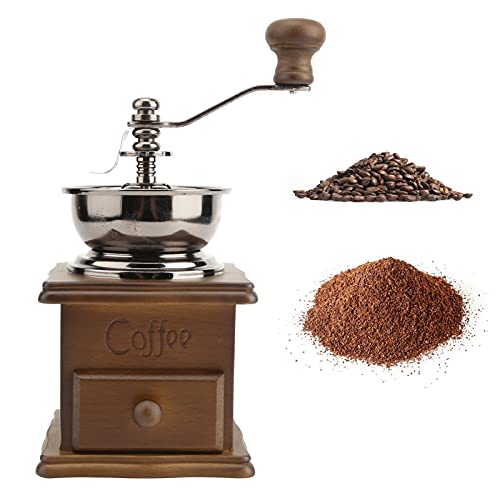 Hand Crank Grinder Steel Core Manual Coffee Bean Grinder Retro style for Home Camping Classic Mini Coffee Mill Hand Crank Coffee Grinder With Wooden handle