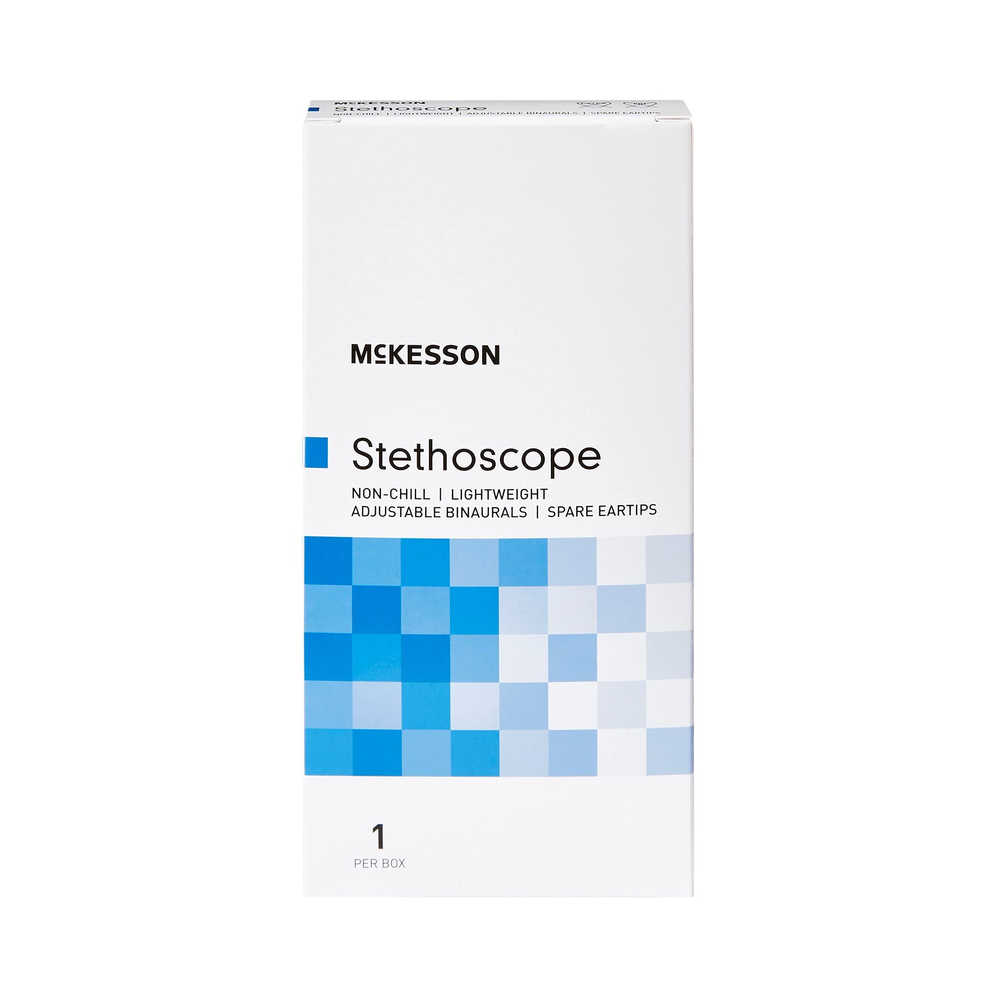 McKesson Stethoscope, Lightweight, Single Head, Diaphragm Only, Adjustable Binaurals, Royal Blue, 21 in, 1 Count